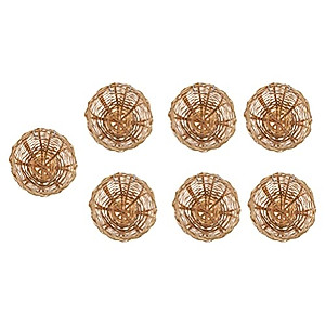 DOITOOL Outdoor Decor 7pcs Bamboo Weaving Breeding with Hooks Handmade Bamboo Pigeon Mat Breeding Egg Pad Breathable Nesting Mat Counntry Style Bird for Canary Swallow Finch Wicker Storage Basket