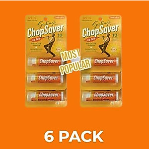 Goslings Original ChopSaver SPF 15 Lip Care, All Natural Lip Balm with SPF, Chapstick for Musicians and More, Effective Relief for Dry, Cracked Lips and Skin, Made in USA, 0.15 Oz (Pack of 6)