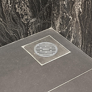 uxcell Disposable Shower Drain Hair Catcher, 10Pcs Disposable Hair Catchers Mesh Stickers for Shower, Bathtub, Sink, Bathroom, Kitchen, Sewer (90mmx90mm, Grey)