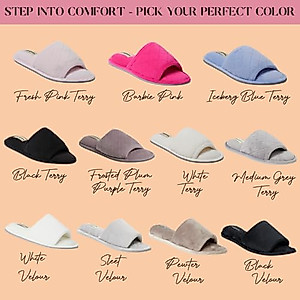 Dearfoams Women's Beatrice Side Gore Slide Slipper, Iceberg, X-Large