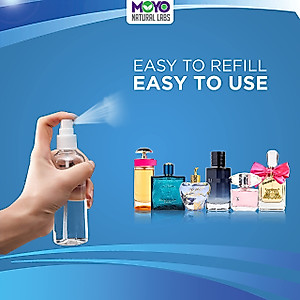 MoYo Natural Labs 4 Oz Fine Mist Spray Bottles Empty Travel Containers, Bpa Free Hdpe Plastic for Essential Oils & Liquids/Cosmetics (neck 20-410) (Pack Of 12, Translucent Hdpe White Spray)
