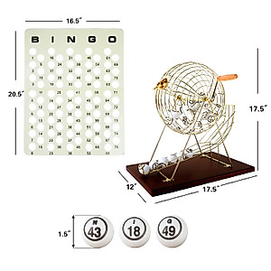 GSE Professional Bingo Game Set with X-Large Bingo Cage, 1.5" Ping Pong Size Bingo Balls, Bingo Master Board. Great for Large Groups, Bingo Halls, Parties, Bingo Game Night