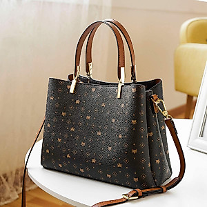 iFOXER PVC Leather Handbags for Women Top-handle Bags (brown)