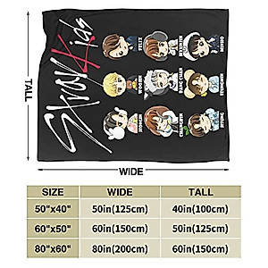 Stray Kids Blanket Merch Throw Blanket Fleece Lightweight Soft for Bed 80"X60" for Adults