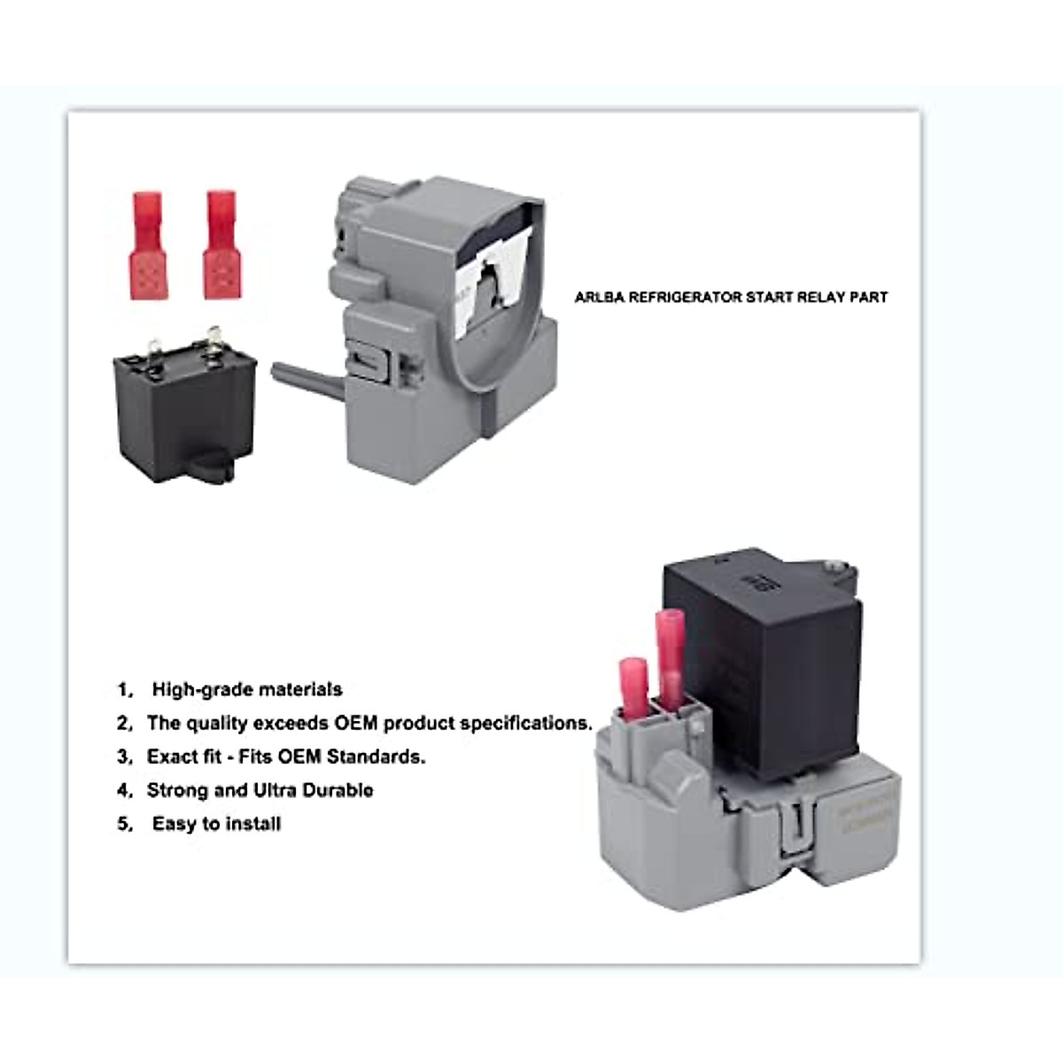 2319792 W10189190 W10197428 QD TSD2 Refrigerator Start Device Combination W10662129 Capacitor Compatible with Kenmore Electrolux Whirlpool Freezer Compressor Start Relay 241527803 241941003 2255198