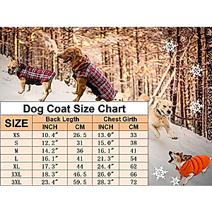 Caslfuca Dog Winter Coat, Winter Dog Extra Warm Coats Dog Fleece Jackets Dog Clothes, Windproof Waterproof Dog Cold Weather Coats for Small Medium Large Dogs and Puppy Apparel