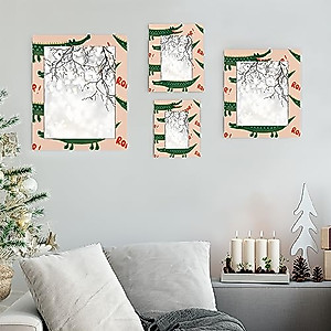 POFATO Funny Crocodiles 5x7 Picture Frame Wood Photo Frame for Tabletop Display Wall Mount Picture Frame Display 5 x 7 Inch Photo Wall Decor Home Gift Frames