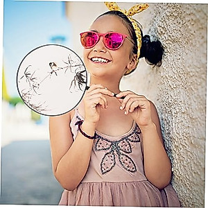 Veemoon 2pcs Retro Round Fan Japanese Hand Fan Vintage Decor Silk Fans Chinese Round Fan Paddle Dancing Fan Ancient Hand Fan Traditional Fan Classic Hand Fan Round Hand Fan Photo Fan