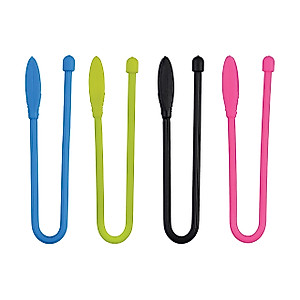 Nite Ize Gear Tie Cordable, The Orginal Reusable Rubber Twist Tie with Stretch-Loop For Cord Management + Storage, 6-Inch, Assorted Colors, 4 Pack, Made in the USA