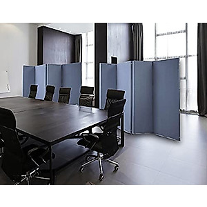 Versare VersaFold Acoustical Room Divider - Folding Partition Panel Sound Reducing Screen | Office Divider | Blue 8 x 6.6