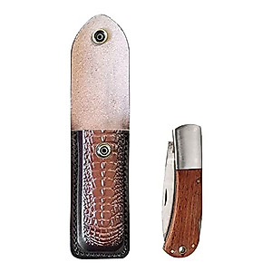 DONGKER Knife Holster, 4" PU Leather Folding Knife Sheath with Belt Loop for Belt