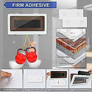 KIMATOT Shower Phone Holder Waterproof - Anti-Fog Touch Screen Wall Mounted Phone Case with Cell Phone Stand and Wall Hooks (2 Pcs) for Bathroom Compatible with Mobile Phones Under 6.8 inches, White