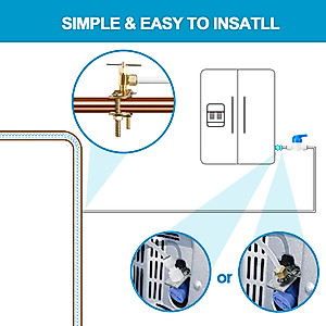 Ice Maker Installation Kit - 1/4 In O.D.Refrigerator Water Line with Quick Fittings and Self Piercing Saddle Valve,For Adding a Branch Waterway to Refrigerator/Ice Maker(25 FT)