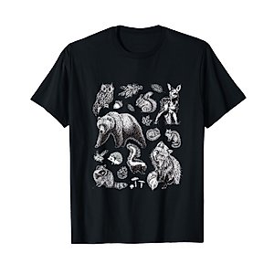 Woodland Animals Forest T-Shirt Men's Women's Kid's