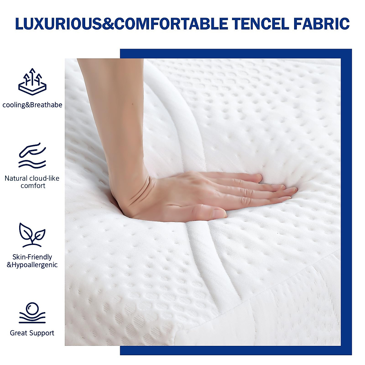 10 Inch Twin Mattress Cooling Gel Memory Foam Mattress for Cool Sleep, Medium Firm CertiPUR-US Certified Mattress in a Box Pressure Relief No Fiberglass Mattress, Chemical Free Mattress