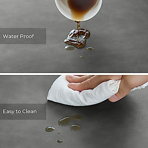 Fadware Faux Leather Sofa Couch, Modern 83 Inch 3 Seater Couches with Deep Seats and 2 Pillows for Living Room, Apartment, Office, Bedroom, Grey