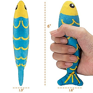 AWOOF Catnip Toys for Indoor Cats, Natural Catnip Cat Toys Kitten Toys - 8 PCS Fish Cat Toys Set for Boredom