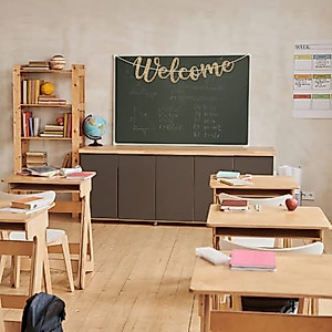 Pre-Strung Welcome Banner - NO DIY - Gold Glitter Welcome Banner in Script - Pre-Strung on 6 ft Strand - Classroom, Office, Front Door, Baby & Bridal Showers Party Decorations. Did we mention no DIY?