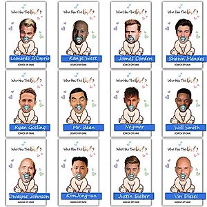 ukebobo Baby Shower Games – Celebrity Baby Shower Games,Scratch Off Card Game for Door Prizes, Lottery, Ice Breaker – Decorations for Baby Shower – 40 Cards