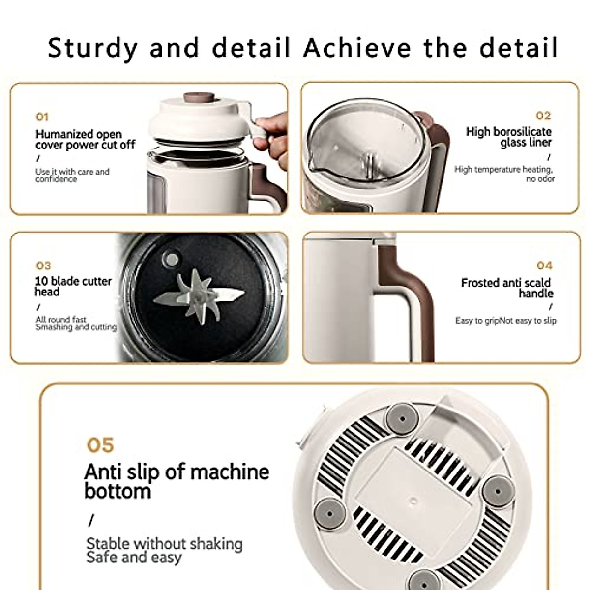 Mini Soybean Milk Maker, 1000ml Juicer Maker, Free Filtering, Self Cleaning For Household 1-4 Person,Portable Soy Milk Machine