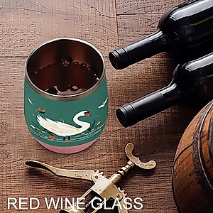 OPTKSNCU 304 Stainless Steel Insulated Cup with Lid, Ancient Flower Swan Print Durable, And Easy to Clean – Ideal for Home, Office, And Gift Giving