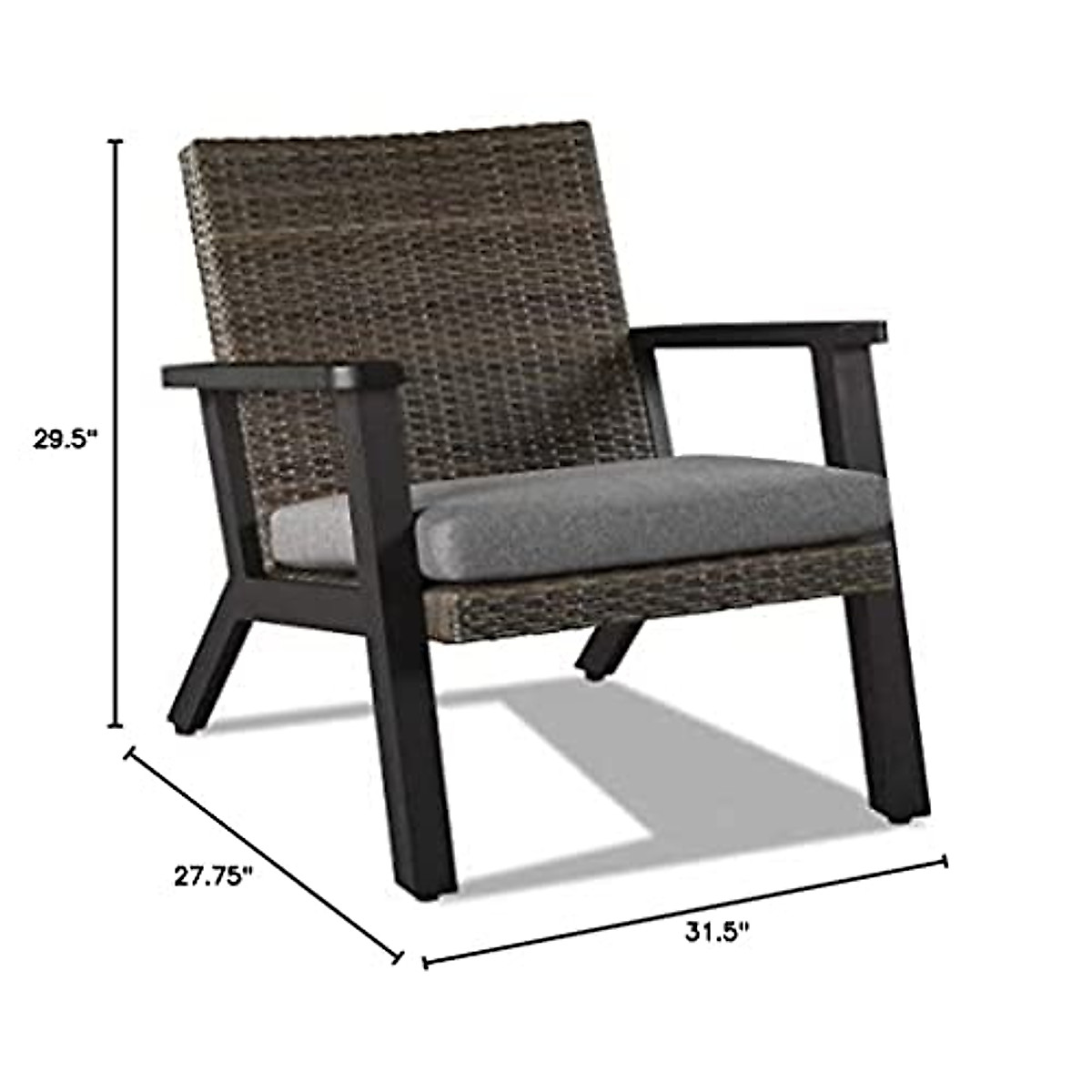 Real Flame 1120-BLK Norwood Set (2 Chairs), Brown/Gray Wicker