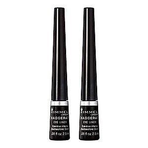 Rimmel Exaggerate felt tip liquid eyeliner, 2 Count, Black