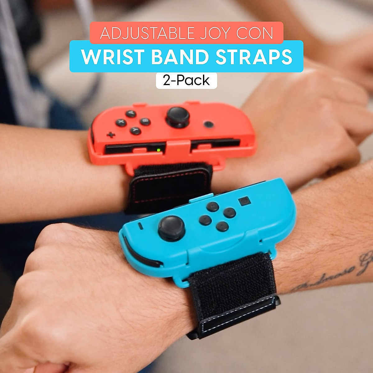 TalkWorks Wrist Band Straps Compatible with Nintendo Switch - Wrist Straps for Just Dance 2023, 2022, 2021, 2020, 2019, 2018, 2015 - Joy-Con Accessories, Adjustable Right/Left Controller