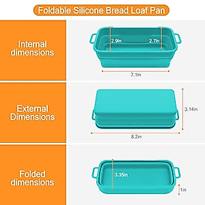 Silicone Bread Loaf Pan, 2 Pack Loaf Pans for Baking Bread, Non-Stick Silicone Baking Mold Easy Release for Homemade Breads, Cakes, Quiche Omelets, Meatloaf, etc. -8.2” X 3.3” X 2.7” (Red+LBlue)