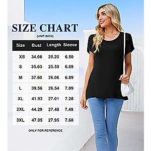 DILIUXING Womens Tops Crew Neck Short Sleeve Shirts Summer Casual Solid Tunic Tshirt, Purple, XX-Large