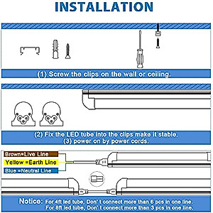 ELEKICO LED Shop Light 4FT, 50W 7200LM 5000K V Shape 4' Led Shop Light, Super Bright Linkable Shop Lights, Hight Output T8 LED Tube Lights, LED Shop Lights for Garage 4 Foot with Plug 10 Pack