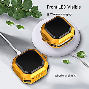 Wocoxo Compatible with Galaxy Buds Pro Case/Galaxy Buds Live Case, Shock-Proof Portable Protective Cover with Keychain (Yellow)