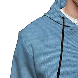 Maiyifu-GJ Color Block Hoodies for Men Casual Patchwork Gym Hooded Sweatshirt Long Sleeve Contrast Color Pullover Hoodie (Blue,X-Large)