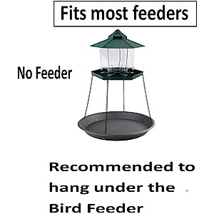 Bird Seed Catcher Tray Platform Feeder Hanging Tray Fits Most feeders Catches Most Falling Seed and Husk Great for Attracting Birds Outdoors, Backyard, Garden - Black