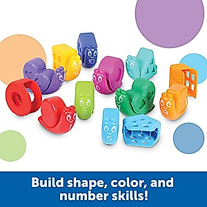 Learning Resources Snap-n-Learn Shape Snails - 20 Pieces, Age 18+ Months Toddler Learning Activities, Educational Toys, Set Color, Teaching Toys