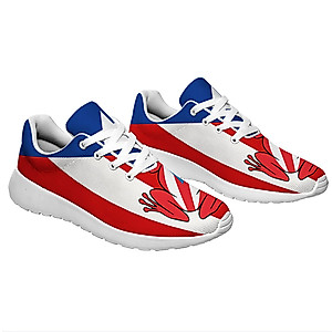 Men's Women's Puerto Rico Sneakers Fashion Casual Slip on Walking Shoes Lightweight Breathable Puerto Rican Running Sneaker White Size 6