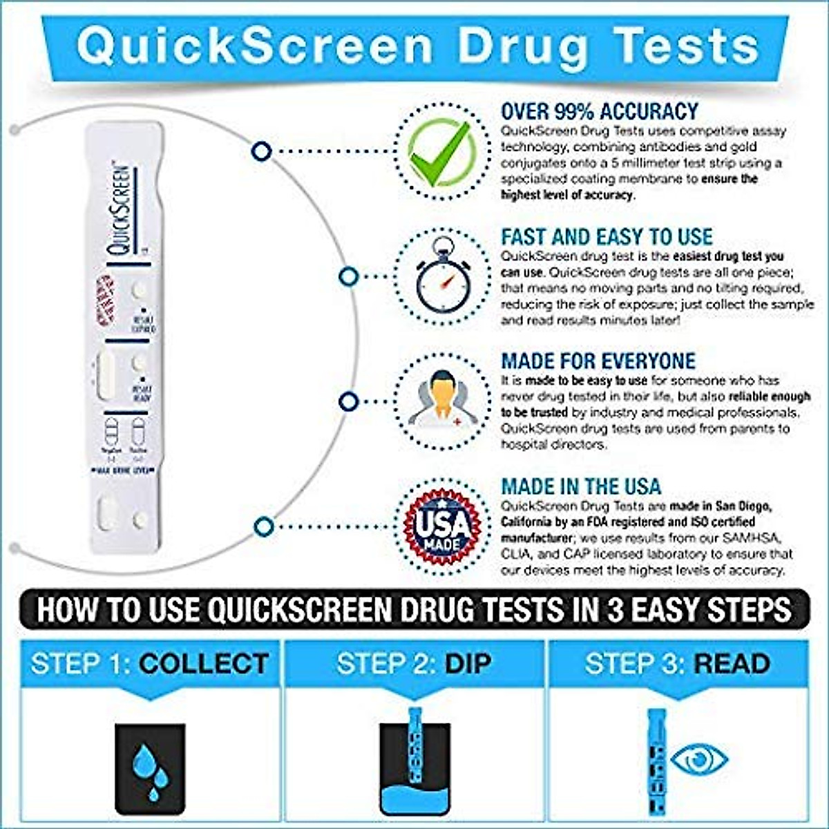 QuickScreen Urine Drug Test Benzodiazepine BZO, 25