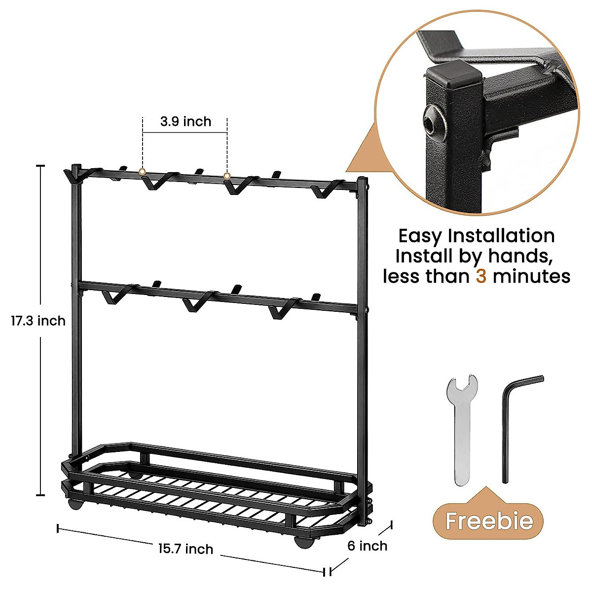 FANGSUN Large Coffee Mug Holder Stand Countertop, Mug Tree Rack for 14 Mugs, 2 Tier Counter Mug Display Storage, Metal Wire Tea Cup Holder for Coffee Station Kitchen Organizer, Not Included Mugs