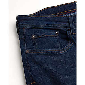 IZOD Men's Relaxed Fit Jeans - Comfortable Stretch Casual Pull On Denim Jeans for Men - Expanded Leg Men's Fashion Pants, Size 36W x 30L, Dark Harlow