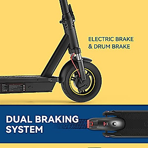 ESKUTE MAX Electric Scooter, Powerful 450W Motor, 30 Miles Range, 18.6 MPH Speed, 10" Pneumatic Tires Electric Scooter Adults, 265 lbs Max Load, Folding Commuter E Scooter with Double Braking System