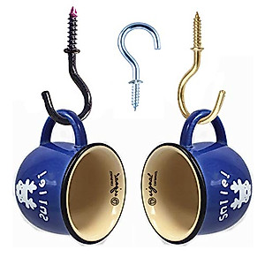 donjon VONVOFF 1.73 Inches Ceiling Hooks,Black Wall Hooks for Hanging Plants,Kitchen Hooks,Drop Ceiling Hooks,Cup Hooks,Great for Indoor & Outdoor Use(30 Packs)