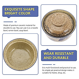 HANABASS Porcelain Pasta Bowls Ramen Bowl Japanese Noodle Bowls with Lid Large Ceramic Bowl with Lid and for Soup Rice Noodle and Porridge Microwave Oven Safety 6. 5inch Chinese Soup Bowl