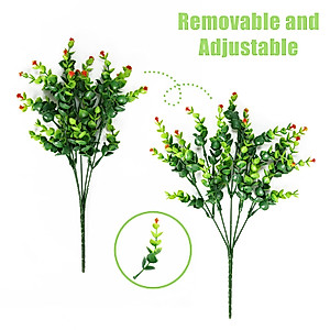 Edvision 9 Bundles Artificial Flowers, Outdoor UV Resistant Fake Flowers No Fade Artificial Plants for Indoor Outside Hanging Planter Window Box Garden Porch Patio Yard Home Wedding Decor (Orange)