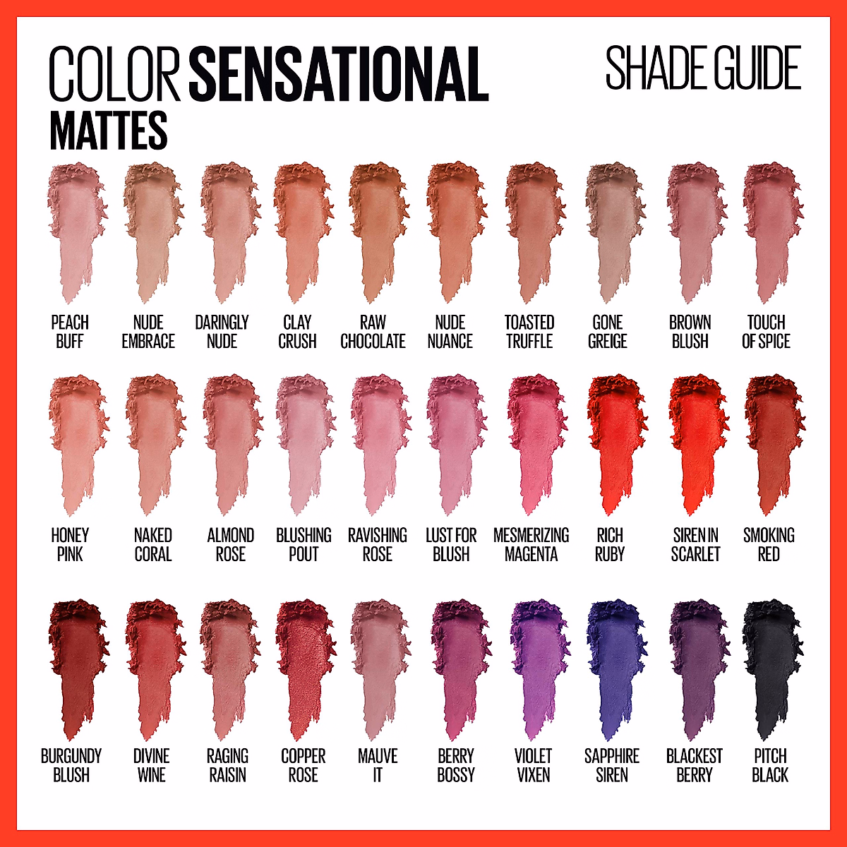 Maybelline Color Sensational Lipstick, Lip Makeup, Matte Finish, Hydrating Lipstick, Nude, Pink, Red, Plum Lip Color, Blackest Berry, 0.15 oz; (Packaging May Vary)