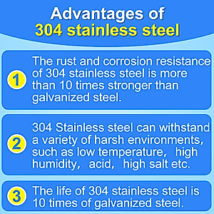 SimCos 18 Gauge 304 Stainless Steel Brad Nails (2",1-1/4" 1", 3/4"), Assorted 1200 Counts for 18 GA Pneumatic or Electric Brad Nailer or Brad Nail gun,Project Pack