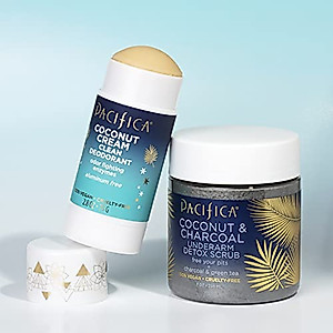 Pacifica Beauty Coconut and Charcoal Underarm Detox Scrub for Natural Deodorant Users, Non Aluminum, Safe for Sensitive Skin, 100% Vegan & Cruelty Free + Clean Beauty, Fresh, 2 Count