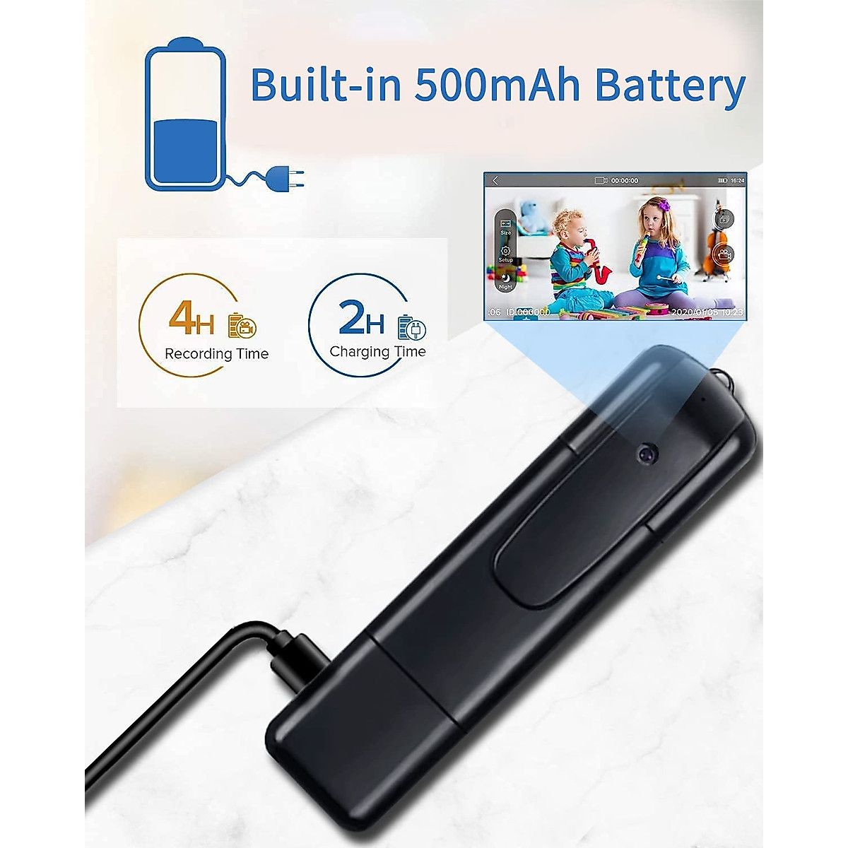 JieSuDa V8 Mini Body Camera, 1080P Full HD Hidden Camera with 32G Memory Card, Police Cam with Smart Motion Detection, Pocket Clip for Office, Security Guard, Home, Car, Bike, Hiking