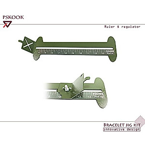 PSKOOK Paracord Bracelet Jig Kit, Paracord Tool Kit Adjustable Length Weaving DIY Craft Maker Tool (Army Green)