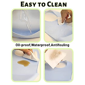 DF DUALFERV 4 pcs Silicone Bibs, Baby Bibs, Bibs for Baby Girls and Baby Boys, Waterproof of Baby Bib, Adjustable Toddler Bibs