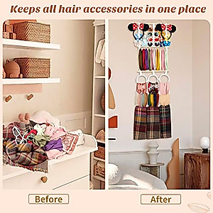 Scarf Organizer for Closet, MOFASVIGI Handmade Crocheted Scarf Hanger Space-Saving Ties Rack Storage Classical Lifestyle for Scarves, Shawl, Hijab, Ties, Belt, Hair Accessories Organizer